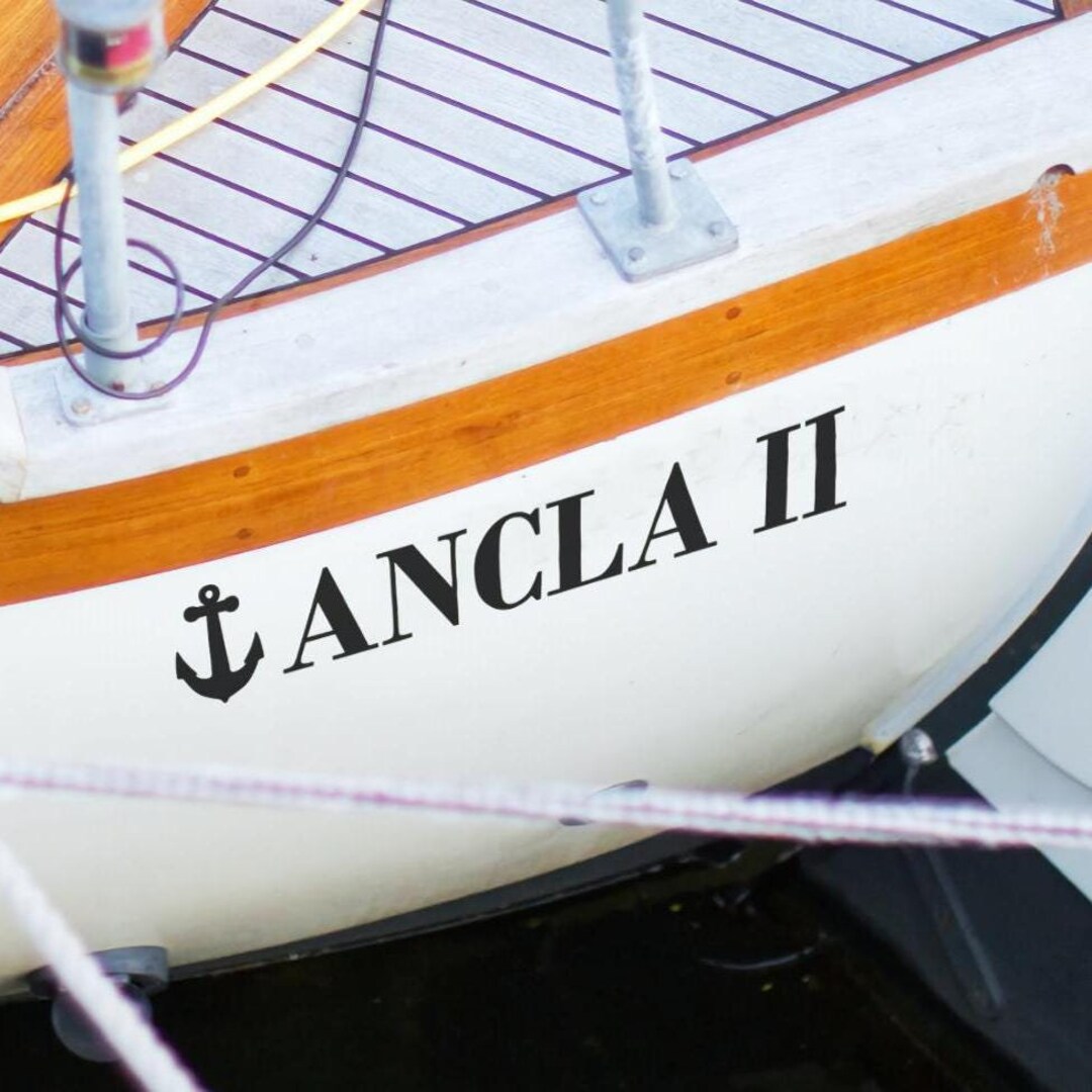 Set 2 Pcs Your Name With Anchor Drawing Boat Nautical Decal | Mural ...