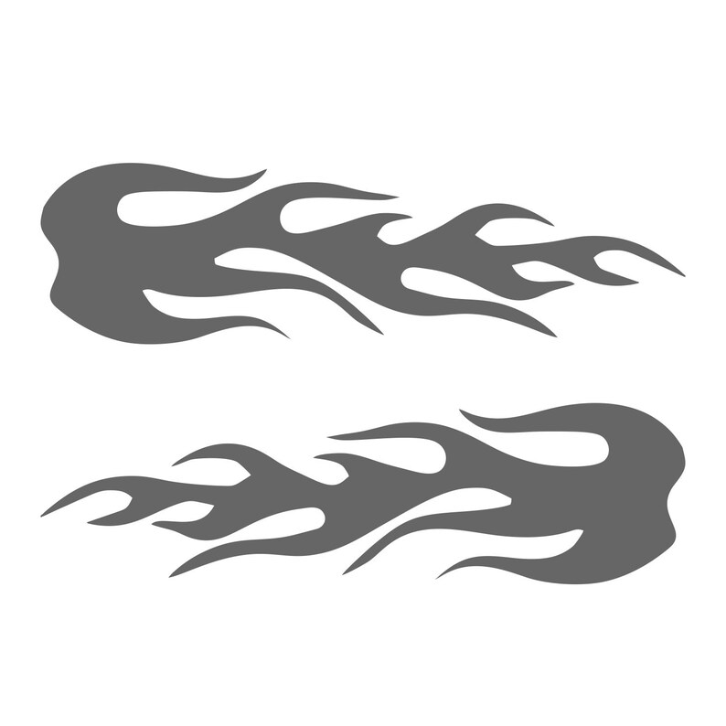 Set 2 Pcs Silhouette Fire Flames Effect Car Sticker. Both Sides Top ...