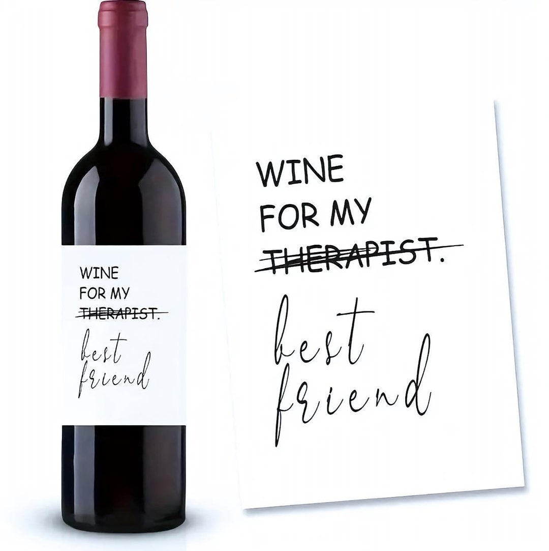 8 Pcs Work Bestie Wine Labels Perfect Gift, Friends, Colleagues | Funny ...