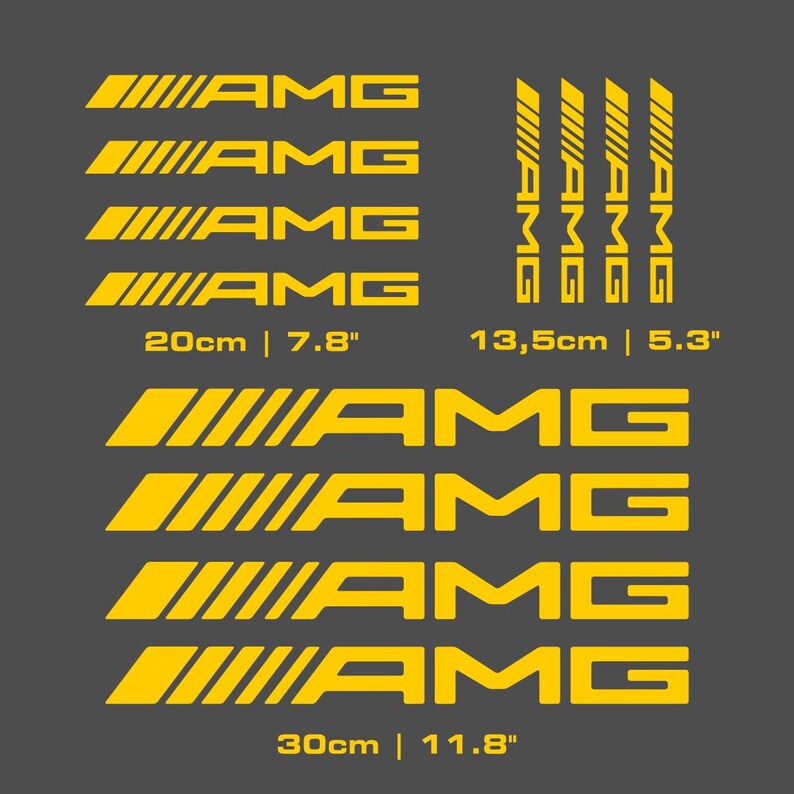 Set 12 Pcs AMG Sticker Decals Mercedes Benz AMG Decal Racing Sport ...