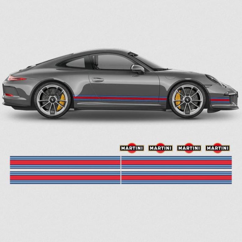 Martini Racing Stripes Set for Porsche or Similar Models. Vinyl Sponsor ...