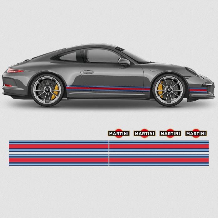 Martini Racing Stripes Set for Porsche or Similar Models. Vinyl Sponsor ...