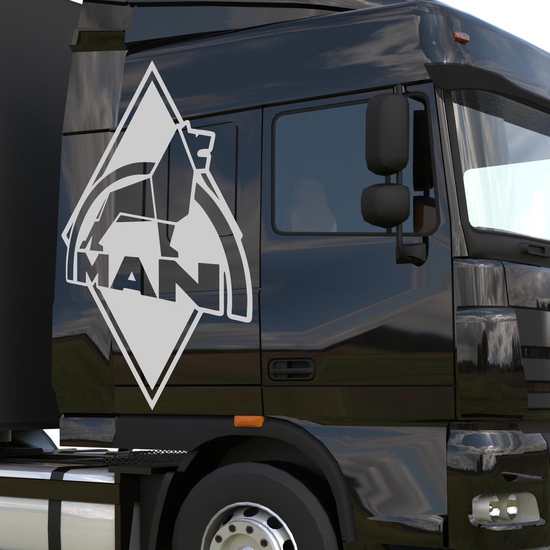 Set 2 Pcs Hq Lion Big Truck Emblem Decal Sticker | Premium Kit Man Lion ...