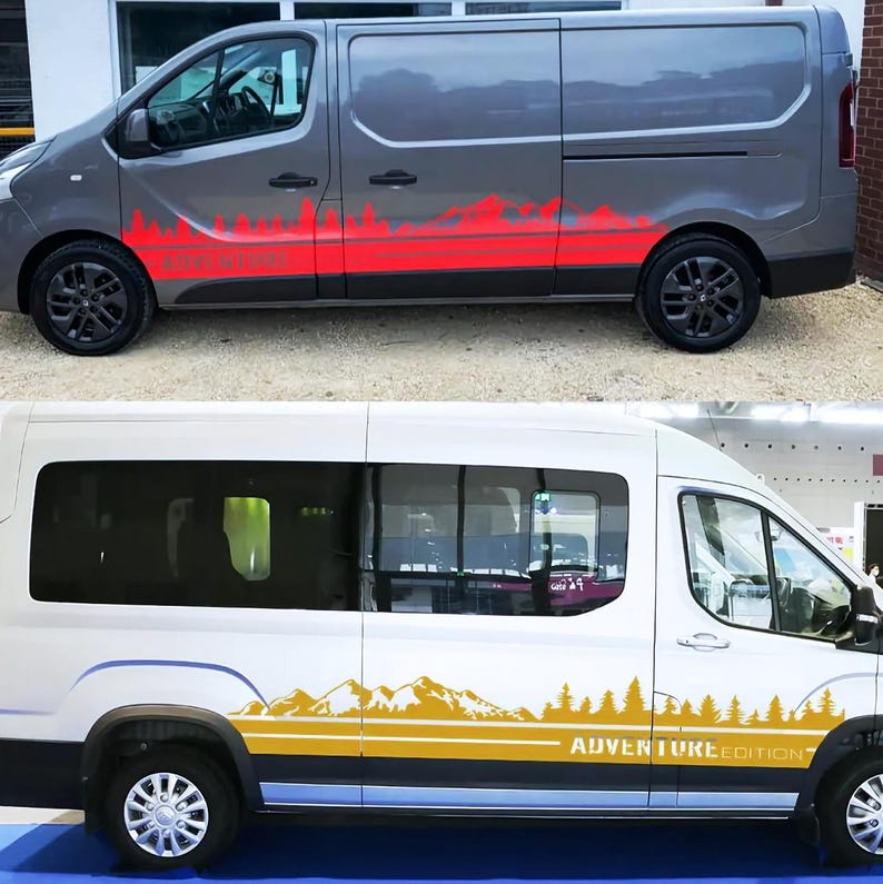 Set Car Van Adventure Edition Graphics Both Sides Stripes Decals ...