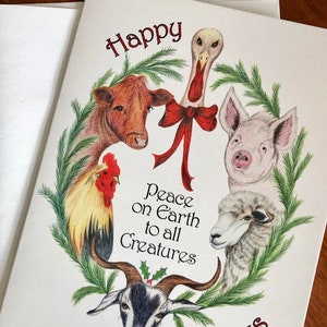Set of 10 Farm Animal Holiday Cards - Etsy