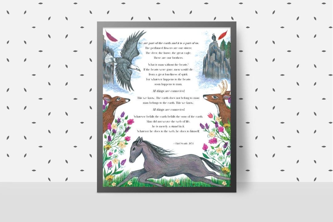 Chief Seattle Native American Speech About Animals, Colored Pencil Art ...