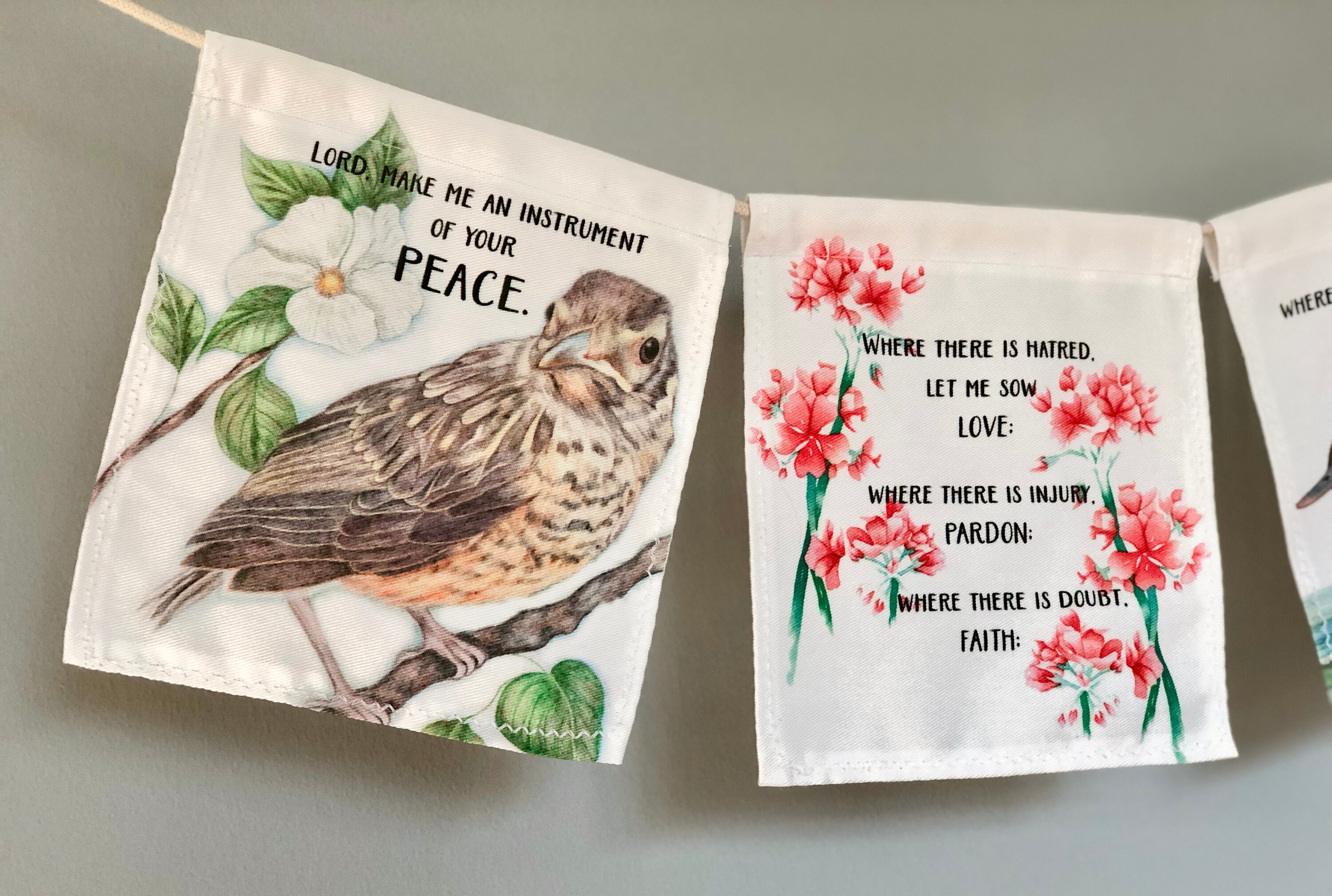 Prayer of St. Francis of Assisi Prayer Flags String of 5 Full - Etsy