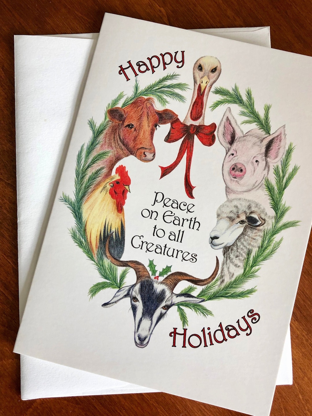 Set of 10 Farm Animal Holiday Cards - Etsy