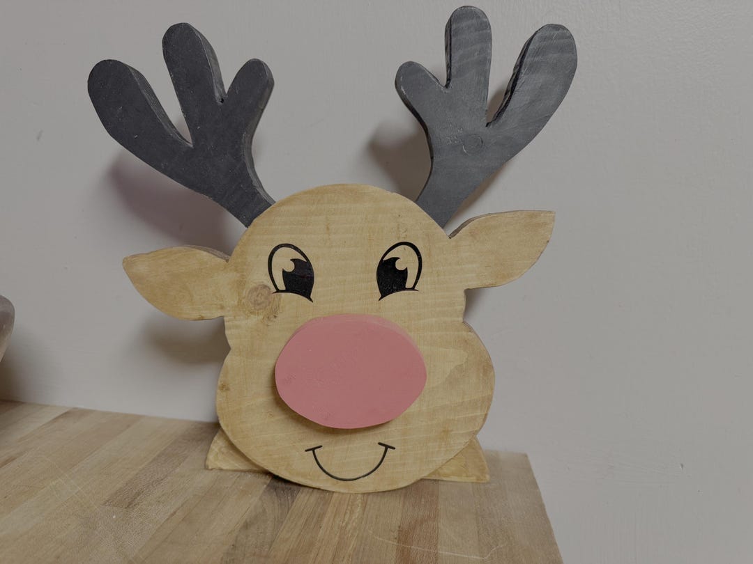 Wooden Rudolph the Red Nose Reindeer - Etsy