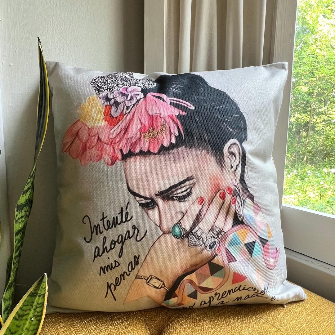 Frida Kahlo Throw Pillow Cover, Indoor/outdoor Pillow, Spring Cushion ...