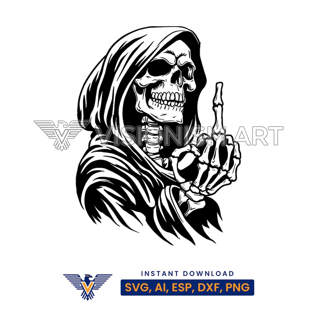 Grim Reaper Finger SVG, Middle Finger, Grim Reaper SVG, SVG Cut Table ...