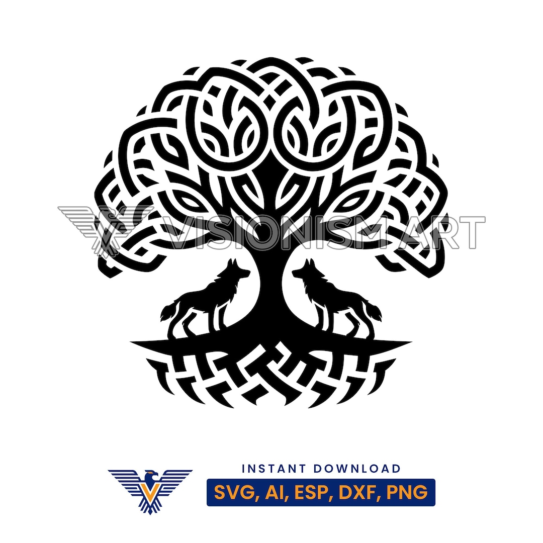 Celtic Tree of Life With Wolf Svg, Tree of Life Svg, Wolf SVG, SVG Cut ...