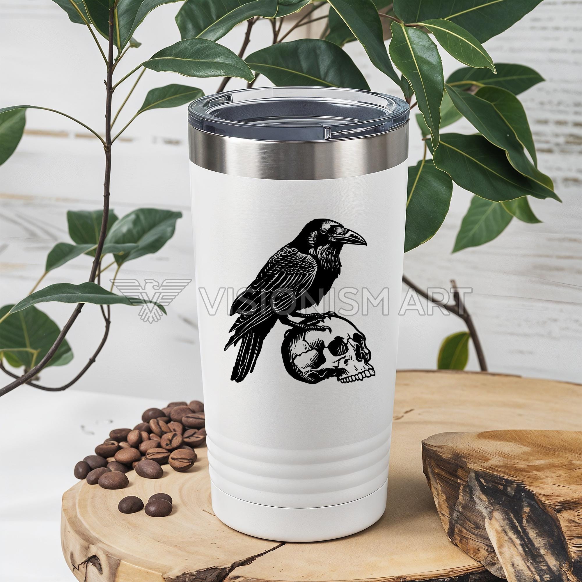 Raven on a Skull Svg, Skull Crow Svg, Raven Skull Svg, Skull Death ...