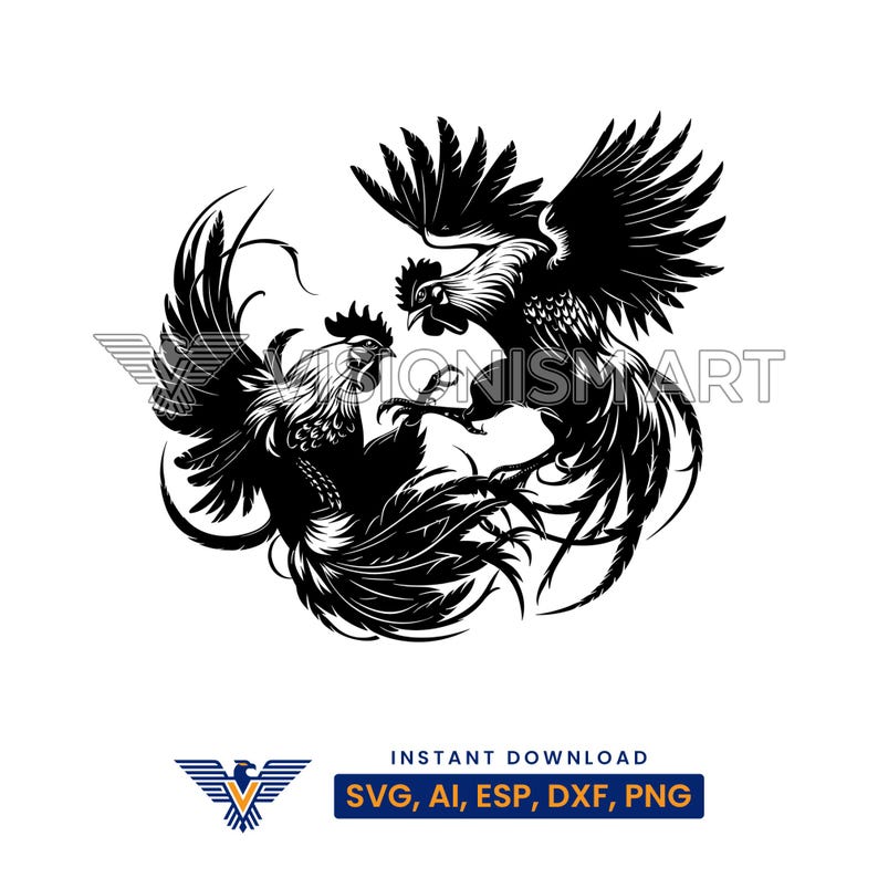 Fighting Roosters SVG: Farm Animal Clipart (digital Download) - Etsy