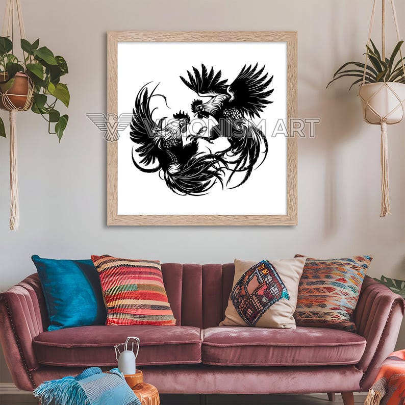 Fighting Roosters SVG: Farm Animal Clipart (digital Download) - Etsy