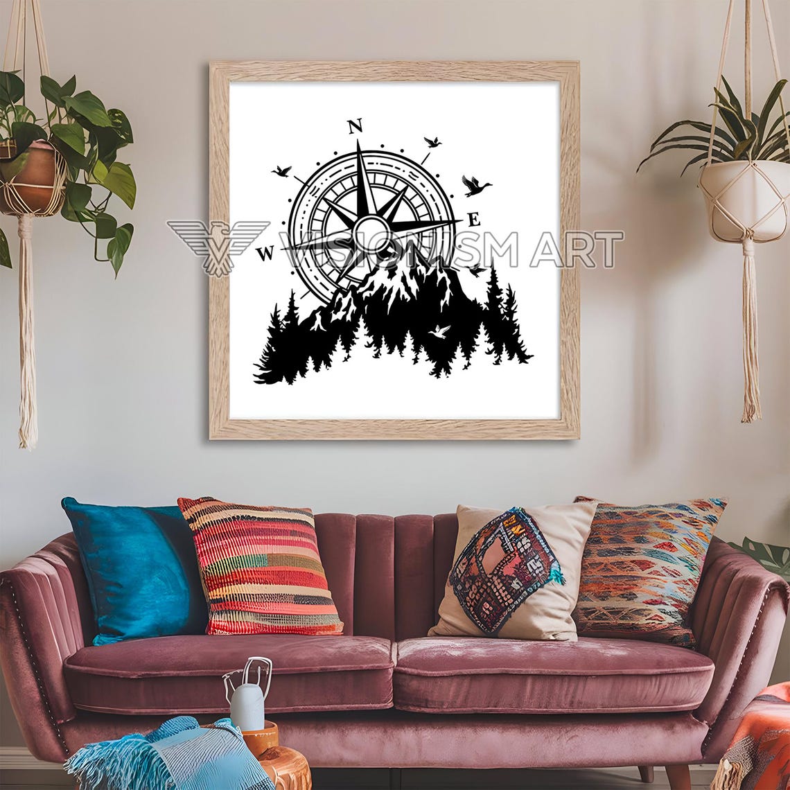 Compass and Mountains Svg, Forest Svg, Nature and Adventure, Svg Cut ...