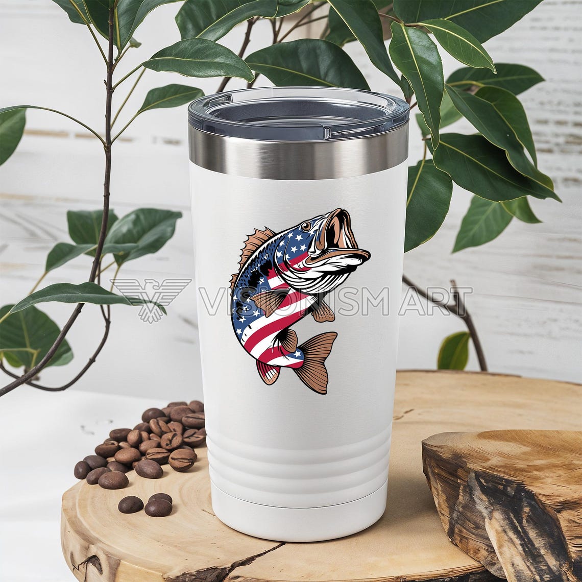 Patriotic Bass Fish With American Flag Digital Art – Usa-themed Fishing ...