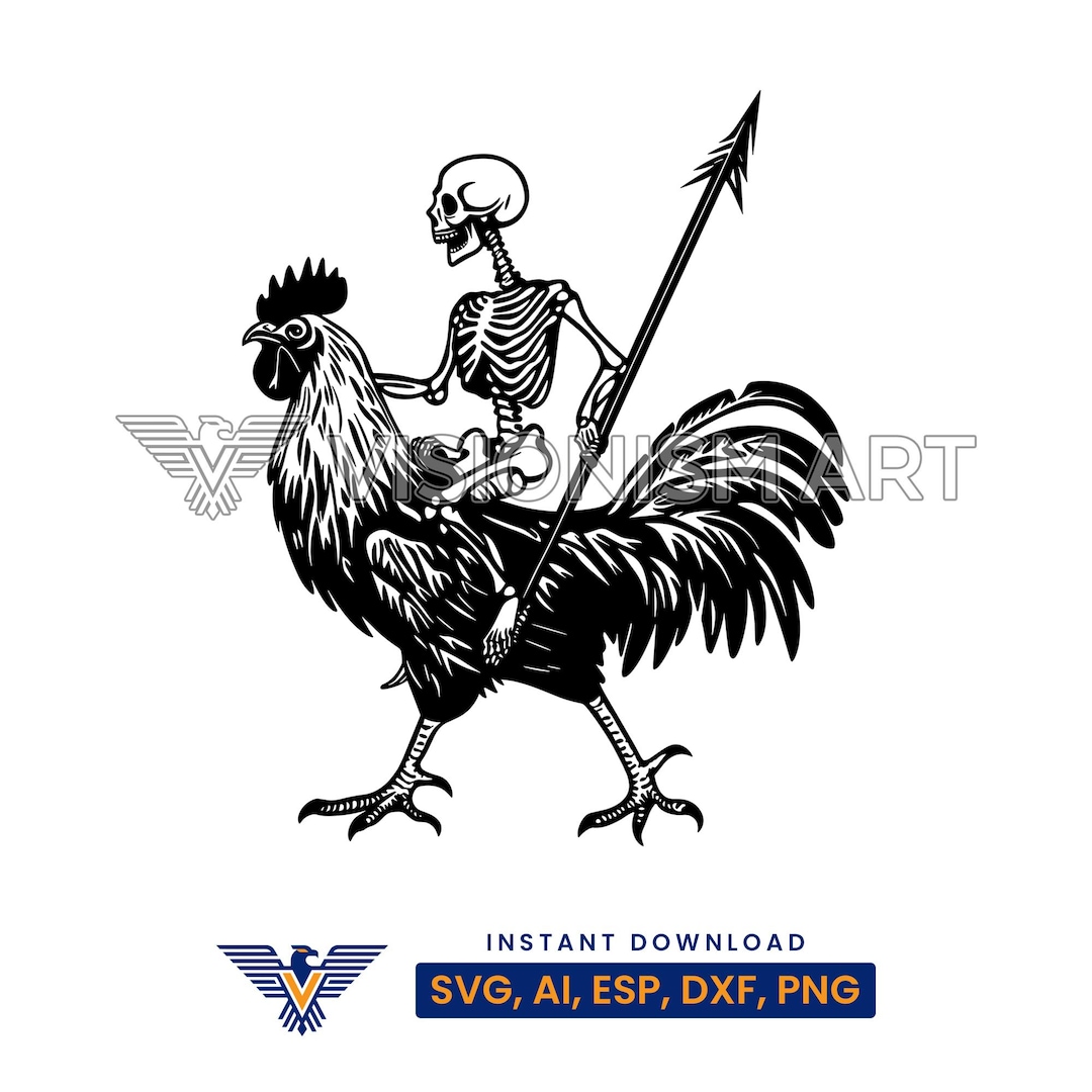 Skeleton Riding Rooster Svg, Funny Chicken Svg, Funny Rooster Svg, Farm Svg, Cut Table Design ...