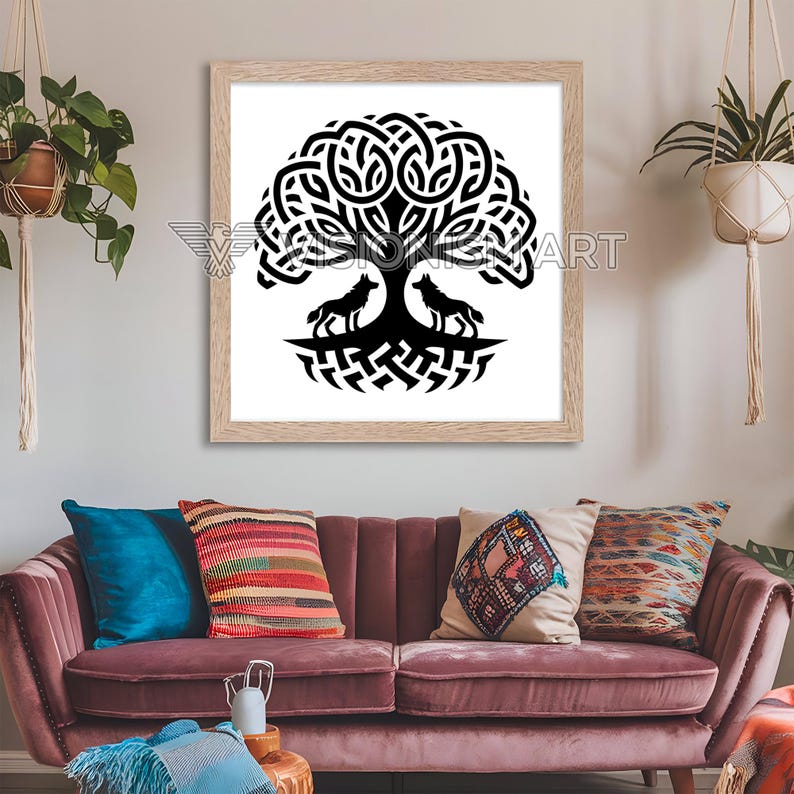Celtic Tree of Life With Wolf Svg, Tree of Life Svg, Wolf SVG, SVG Cut ...