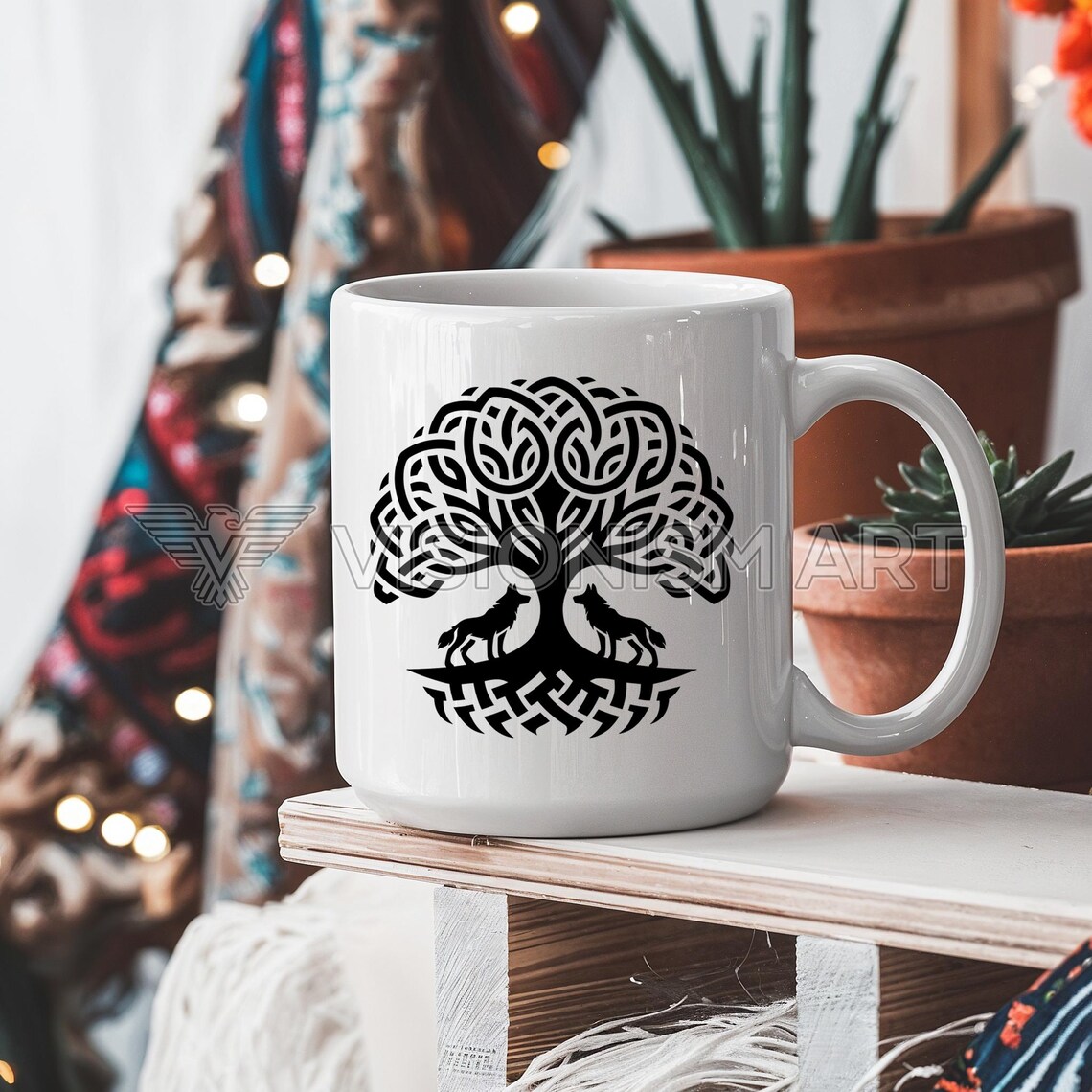 Celtic Tree of Life With Wolf Svg, Tree of Life Svg, Wolf SVG, SVG Cut ...