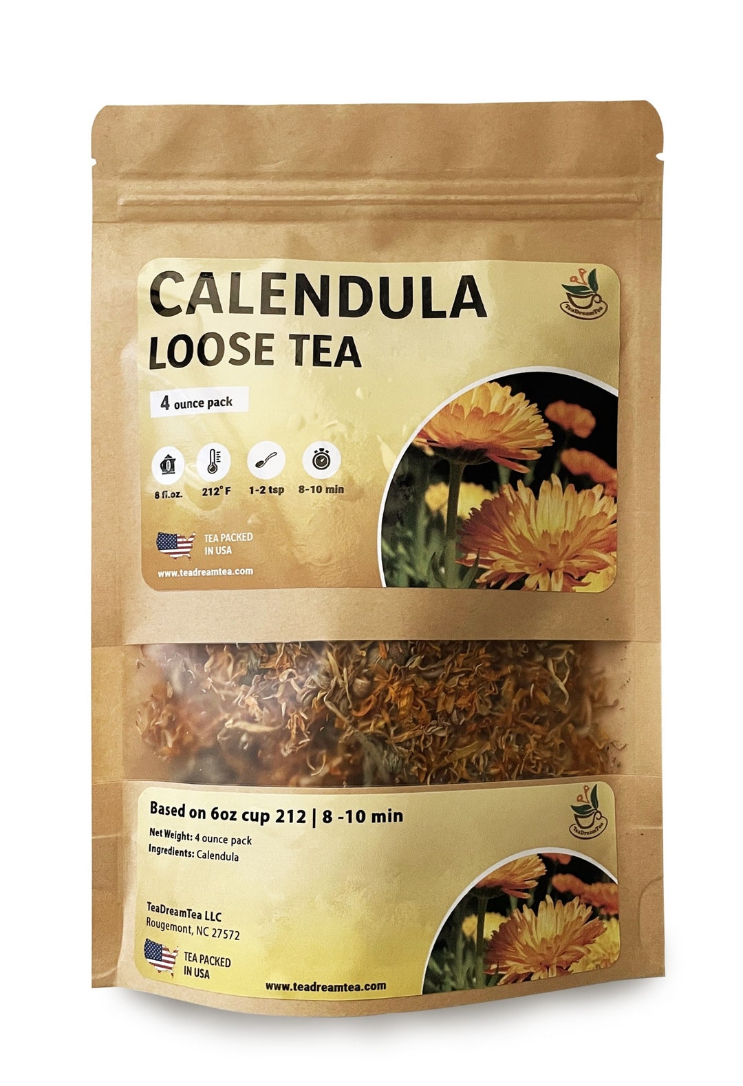 Calendula Flowers Tea 6 Oz (170g) | Dried Calendula Flowers, Caffeine ...