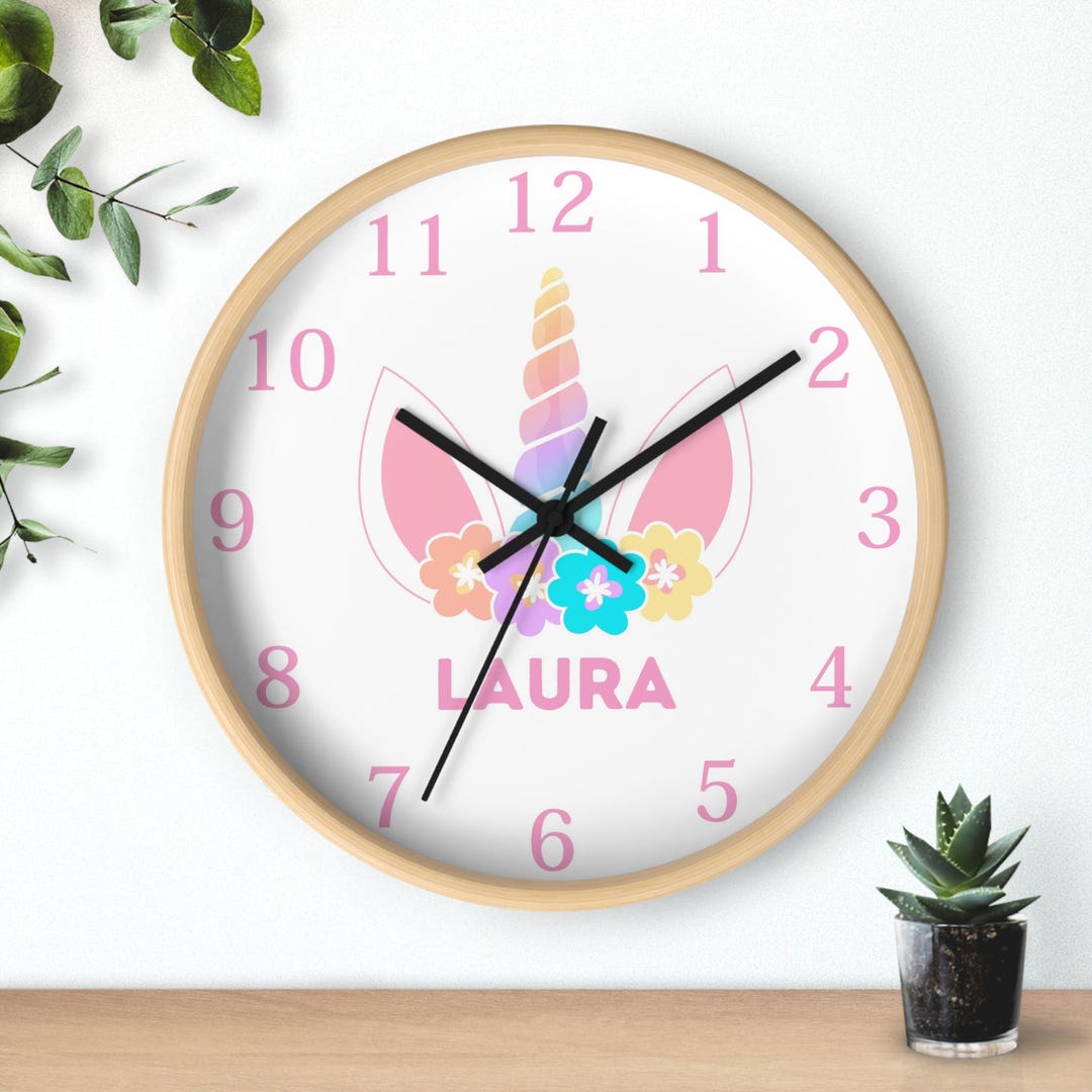 Personalized Unicorn Wall Clock Magical Timepiece, Customizable Fantasy ...