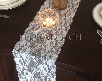 Off White Lace Table Runner Wedding Table Runner 7 wide | Etsy