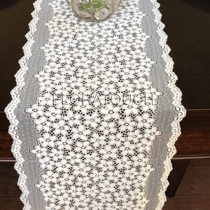 Ivory Floral Lace Table Runner Wedding Table Runner 9.25" Wide ...
