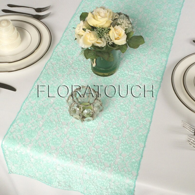 Mint Lace Table Runner Wedding Table Runner - Etsy