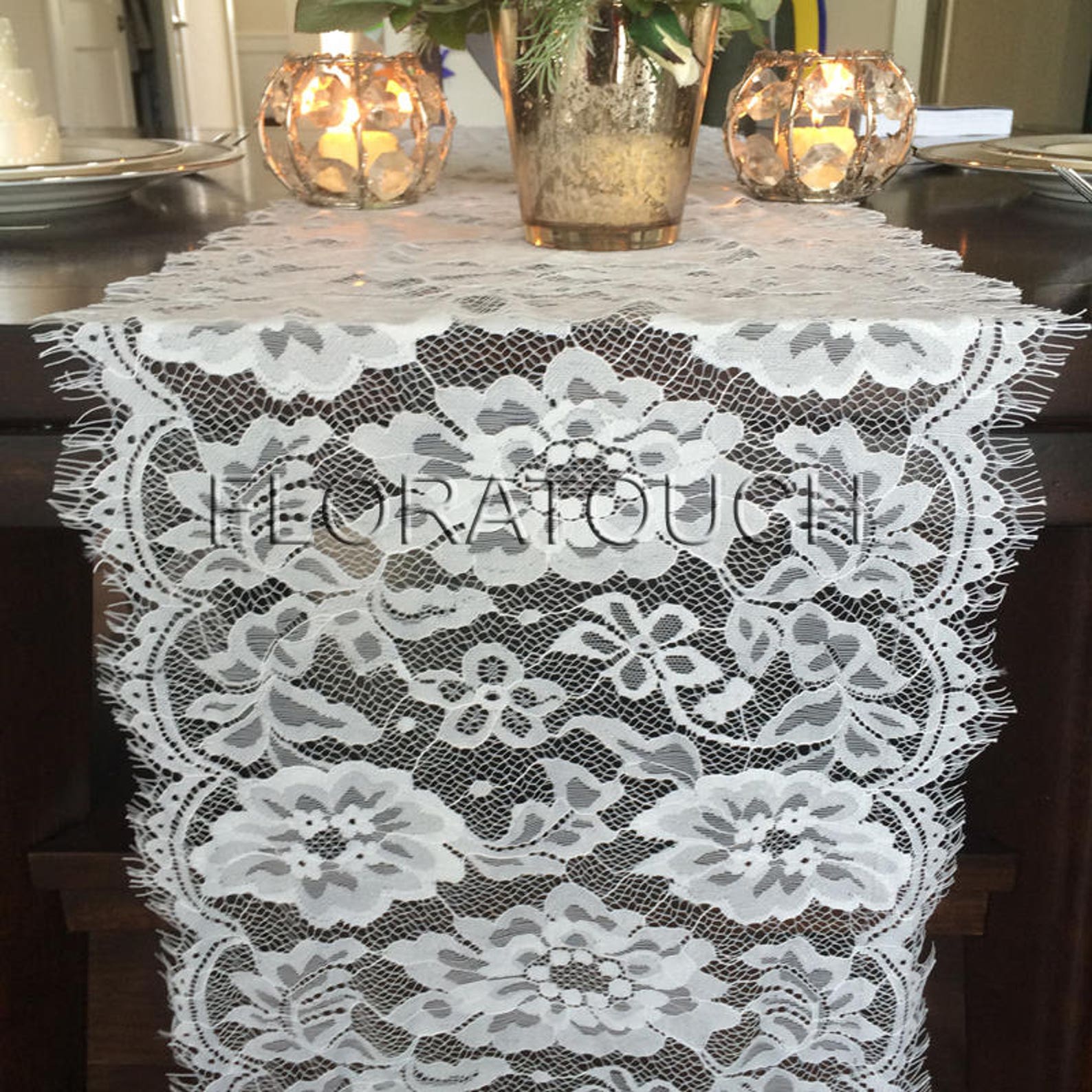 White Lace Table Runner Wedding Table Runner - Etsy