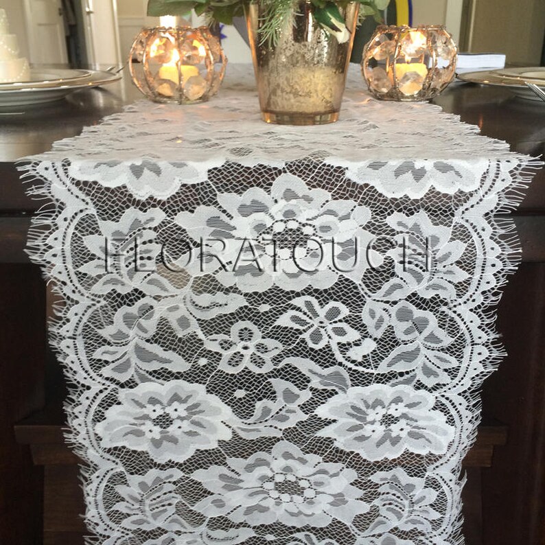 White Lace Table Runner Wedding Table Runner - Etsy