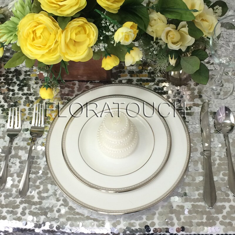 Silver Sparkling Sequins Wedding Table Overlay Other Colors - Etsy