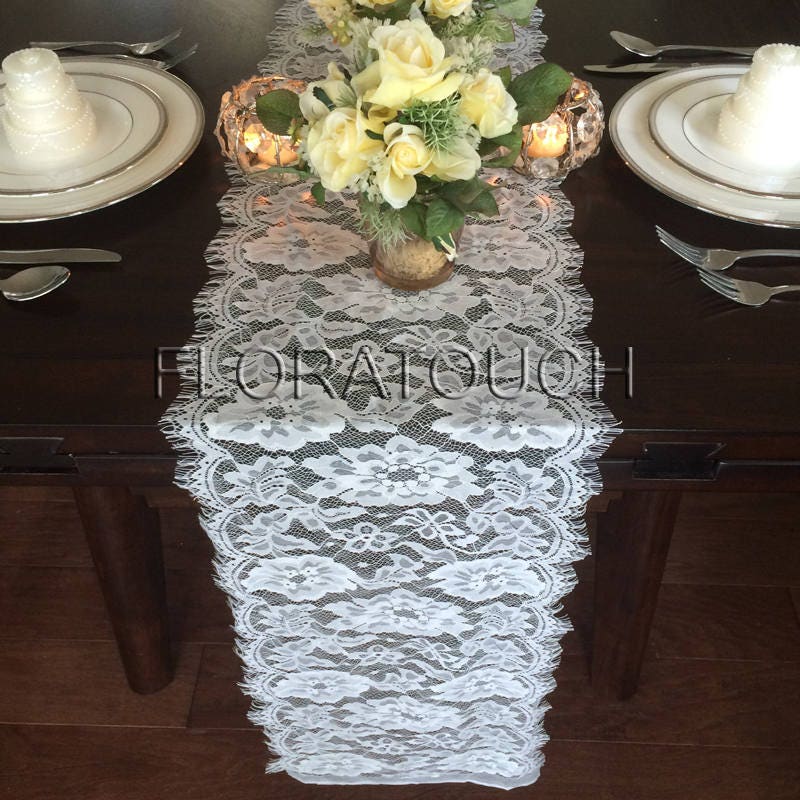 White Lace Table Runner Wedding Table Runner - Etsy