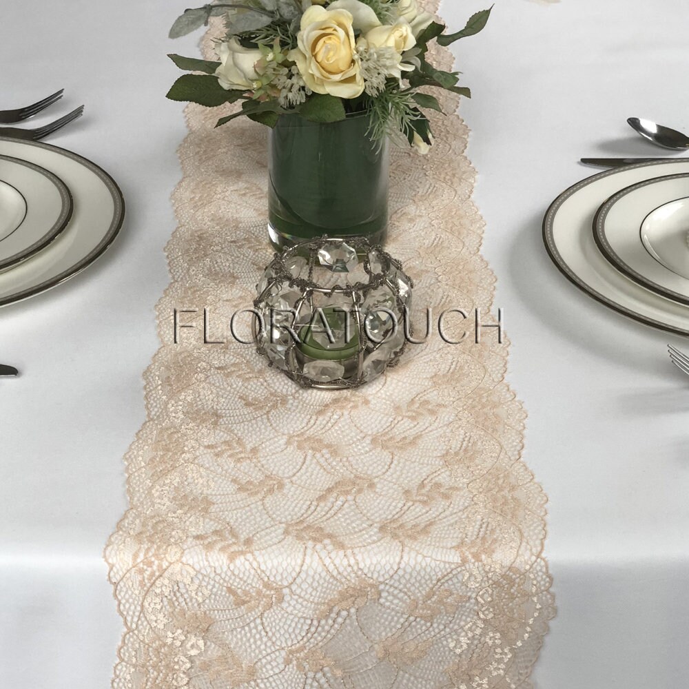 Champagne Gold Lace Table Runner Wedding Table Runner LCG06 | Etsy