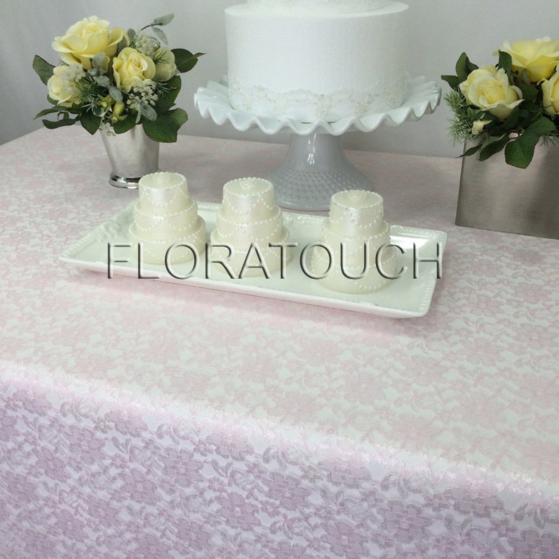 Light Pink Lace Tablecloth Wedding Table Overlay - Etsy