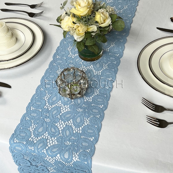 Blue Lace Table Runner - Etsy