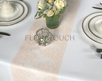 Light Pink Lace Wedding Table Runner - Etsy