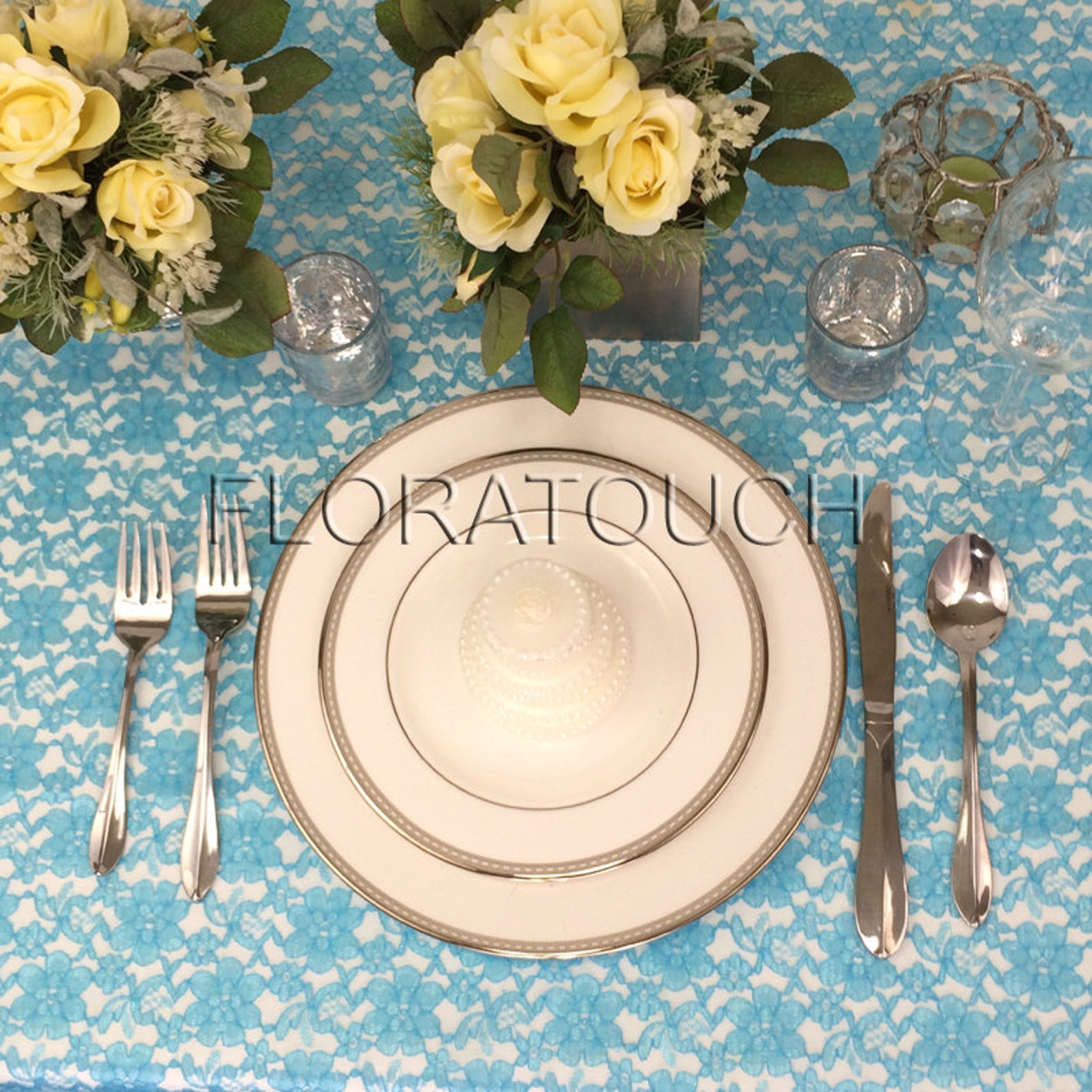 Pool Blue Light Turquoise Lace Tablecloth Wedding Table Overlay - Etsy