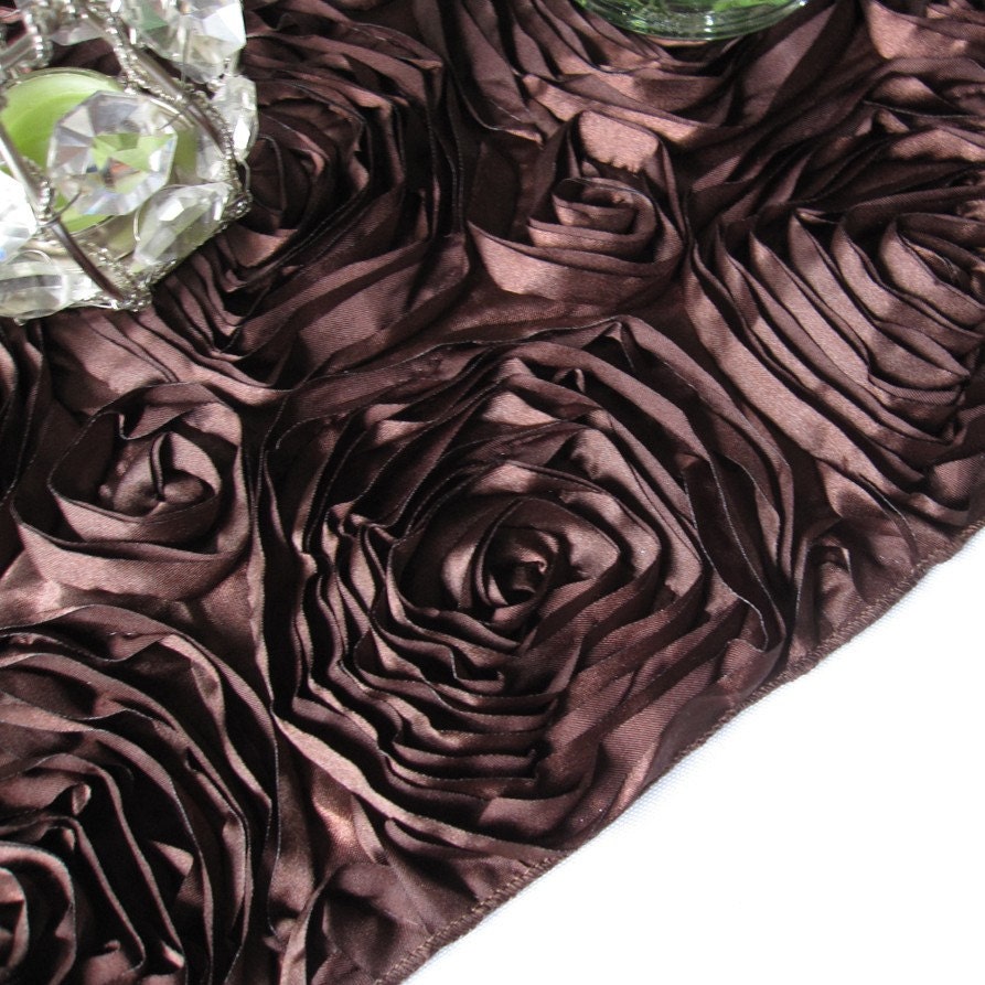 Brown Satin Rosette Wedding Table Runner - Etsy