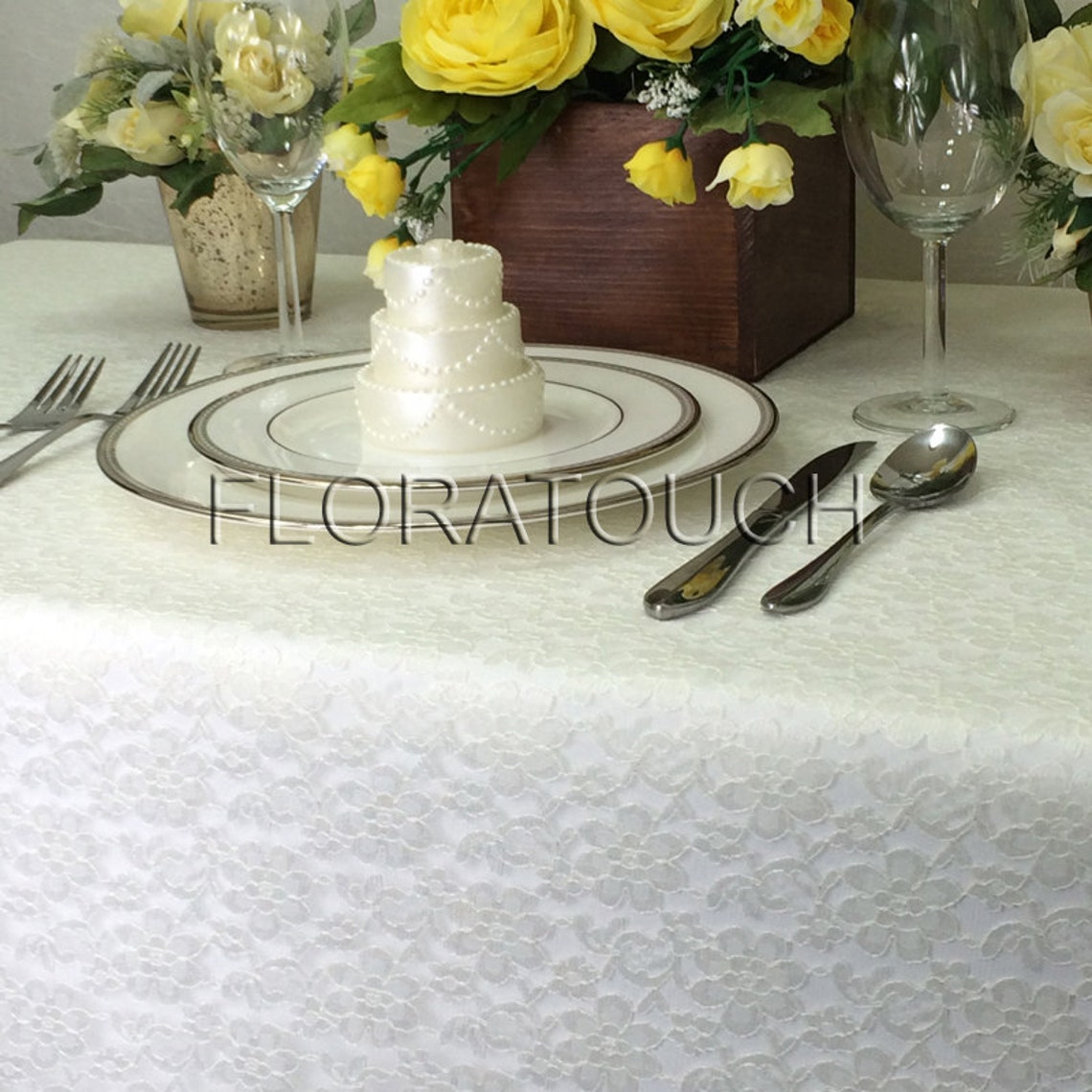 Ivory Lace Wedding Table Overlay | Etsy