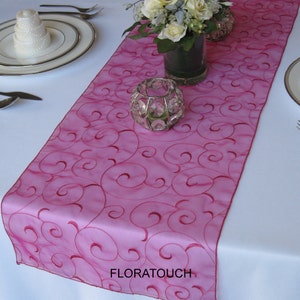 Swirl Embroidered Organza Wedding Table Runners - Etsy