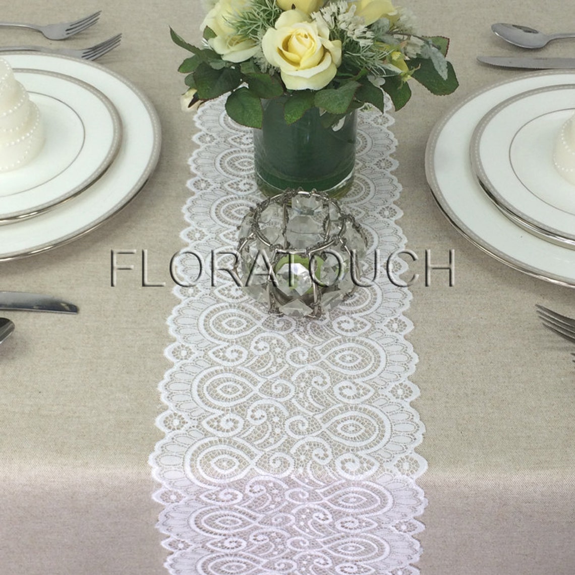 Off White Lace Table Runner Wedding Table Runner 7 Wide - Etsy