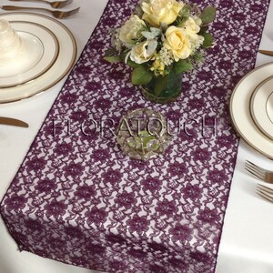 Plum Lace Wedding Table Runner - Etsy