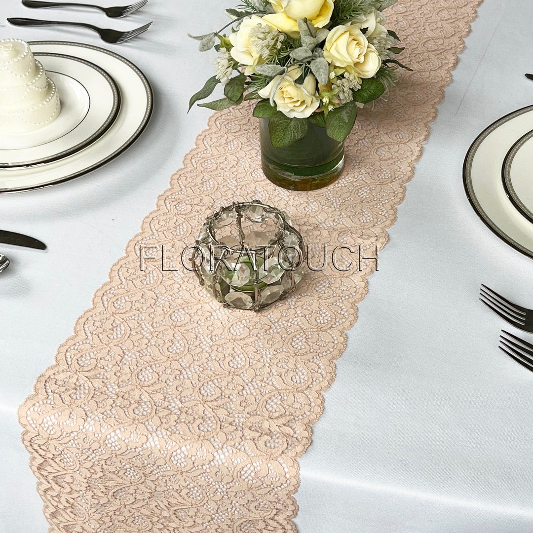 ROSE Gold Flowers and Scrolls Lace Table Runner LCG09 - Etsy
