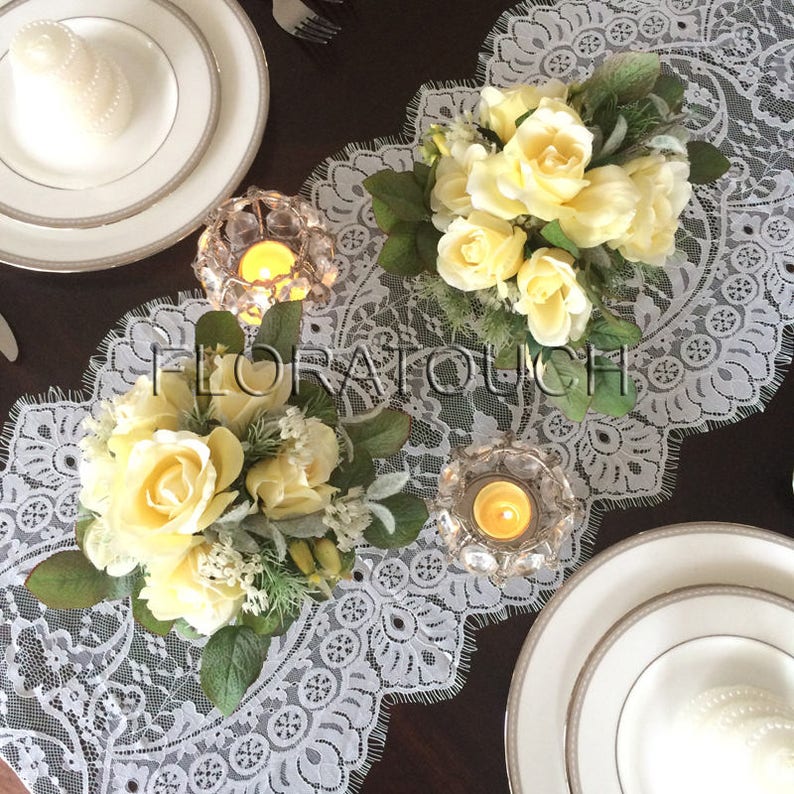 White Lace Table Runner Wedding Table Runner - Etsy