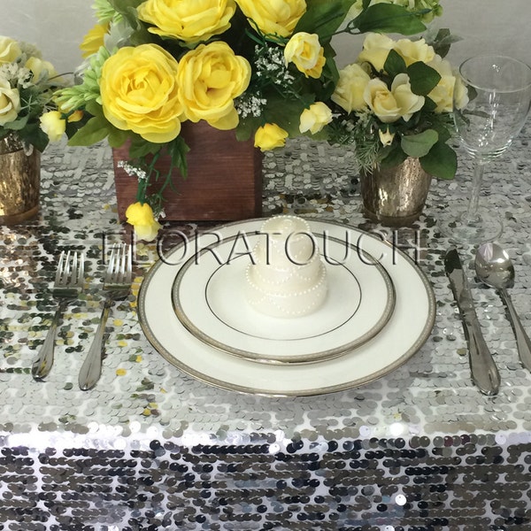 Silver Sequin Linen - Etsy
