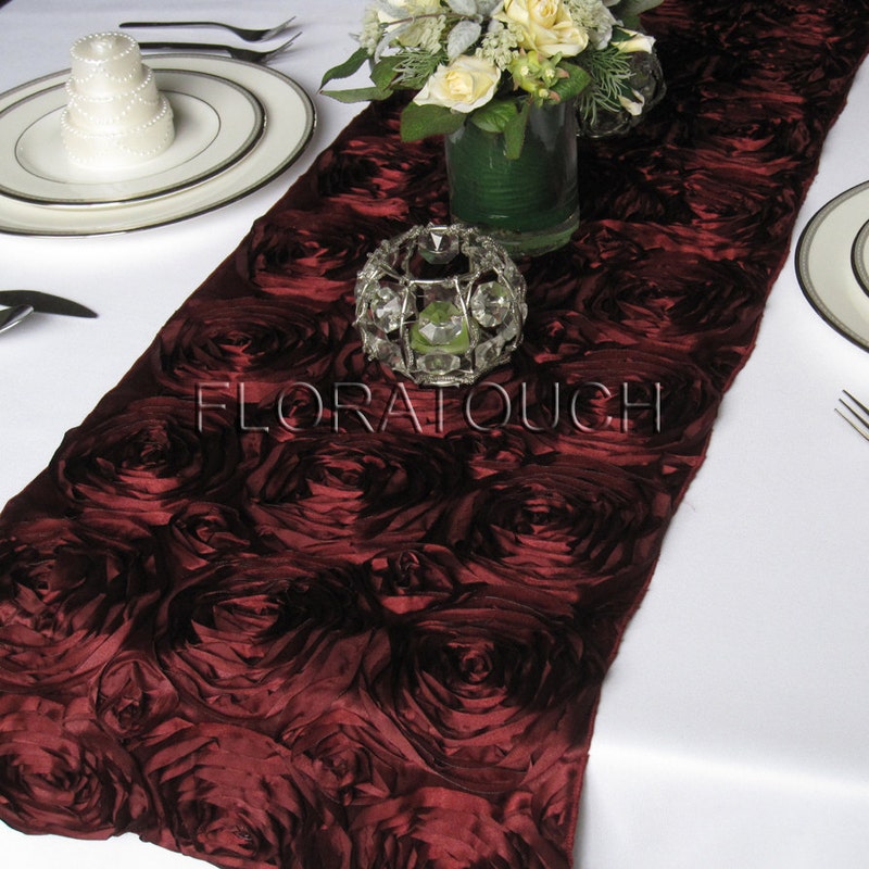 Burgundy Table Runner - Etsy