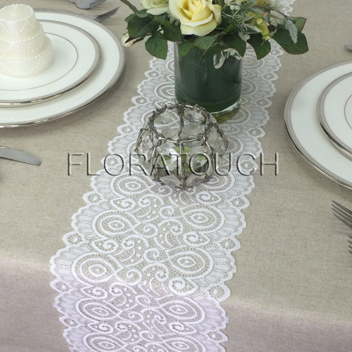 Off White Lace Table Runner Wedding Table Runner 7 Wide - Etsy