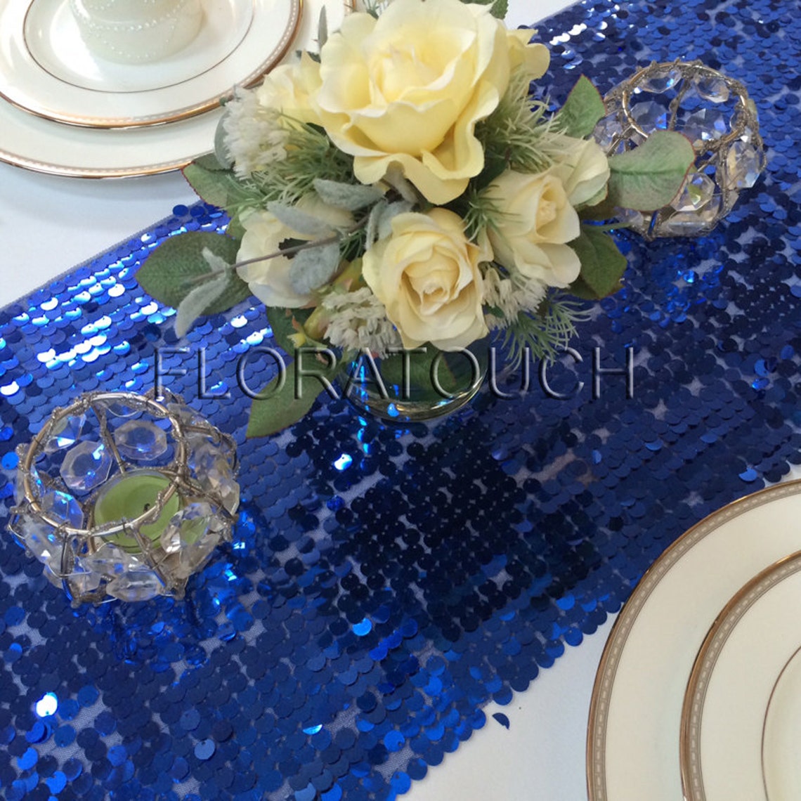 Royal Blue Sequin Table Runner Wedding Table Runner | Etsy