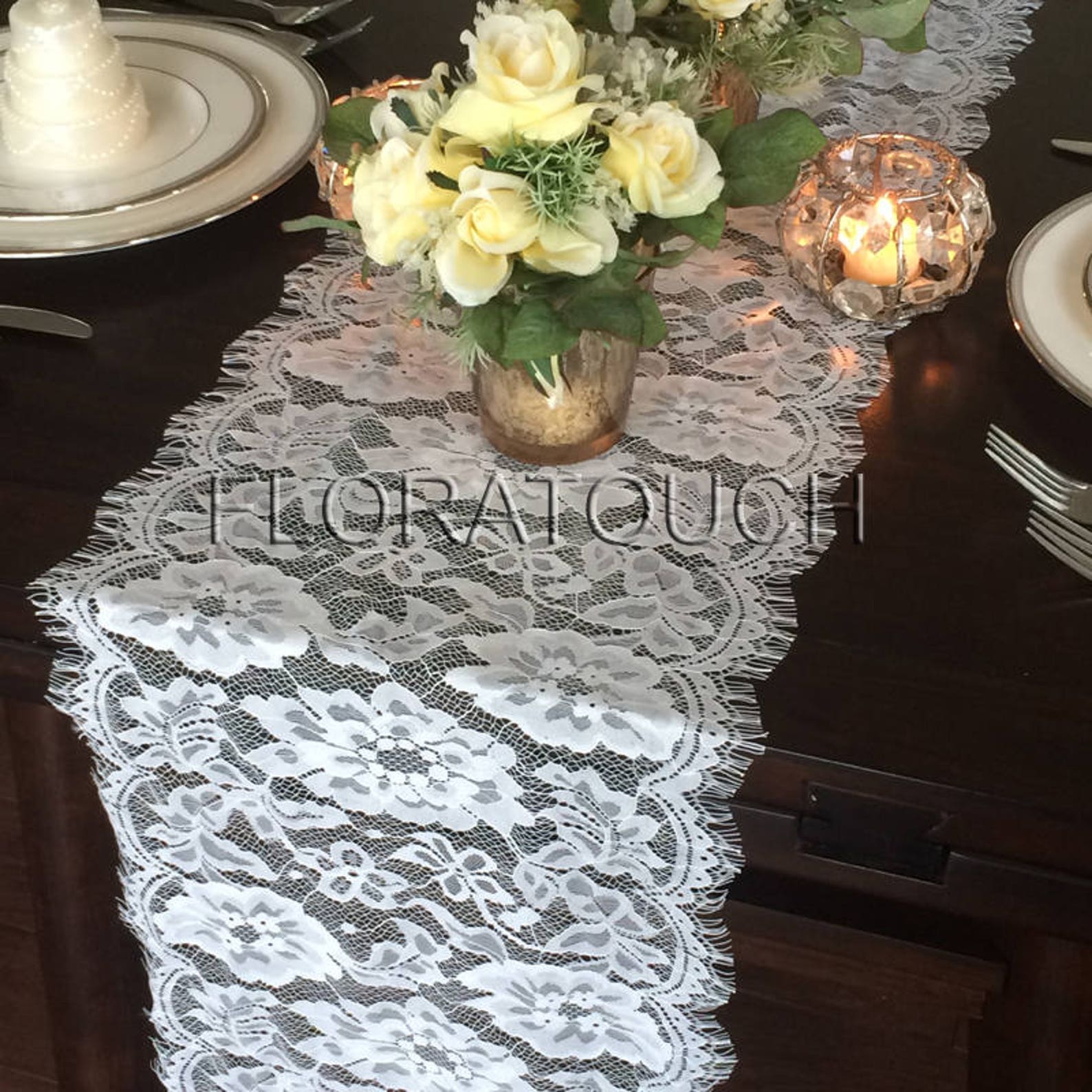 White Lace Table Runner Wedding Table Runner - Etsy